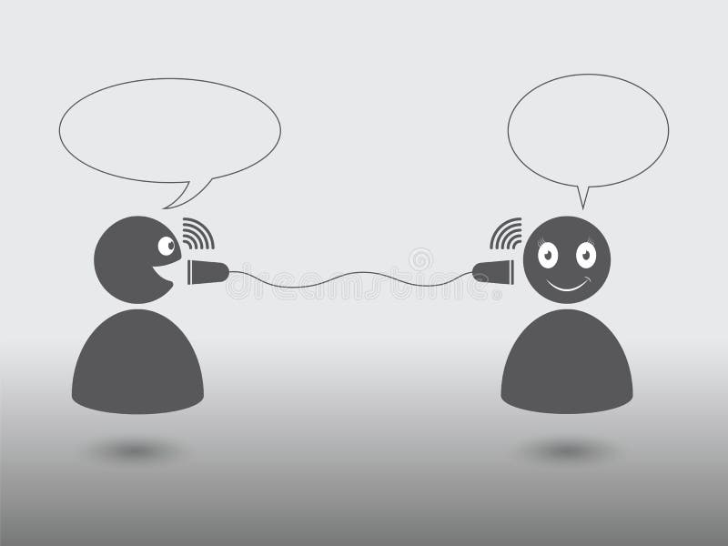 Classic Communication Icon Talk between Two People Stock Illustration ...