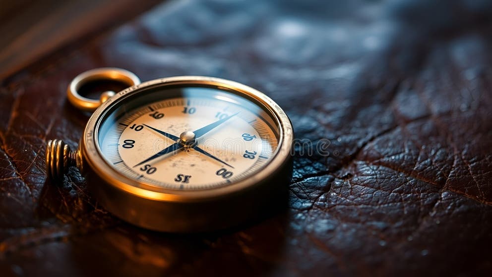 A Classic Compass with a Brass Casing Indicating the Cardinal ...