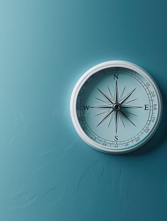 A Classic Compass with Clear Lines and a Teal Background, Ideal for ...