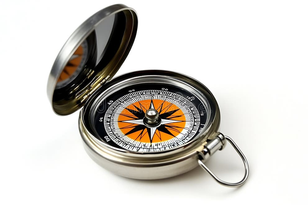 A Classic Compass with an Orange and Black Face Ready for Exploration ...