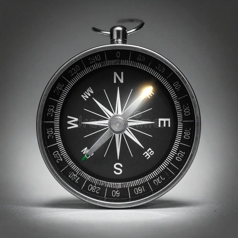 Classic Compass Pointing To a Bright Future Stock Illustration ...