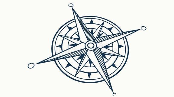 Classic Compass Rose Icon, Symbolizing Navigation and Direction, Vector ...