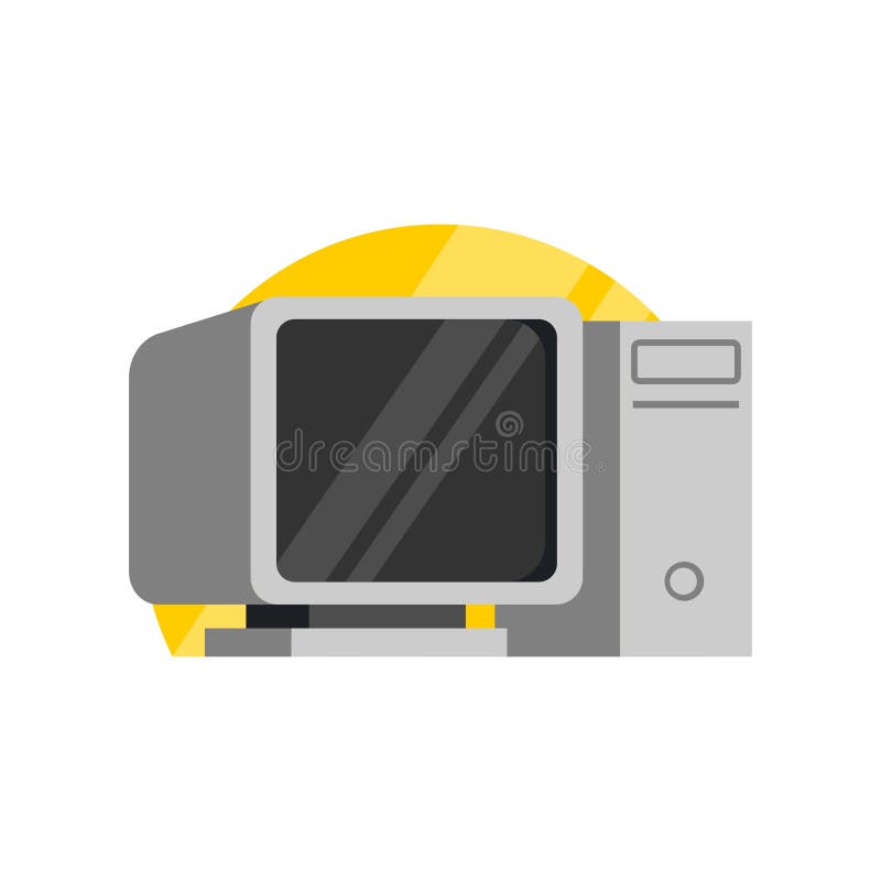 Classic Computer Flat Illustration Stock Illustration - Illustration of ...