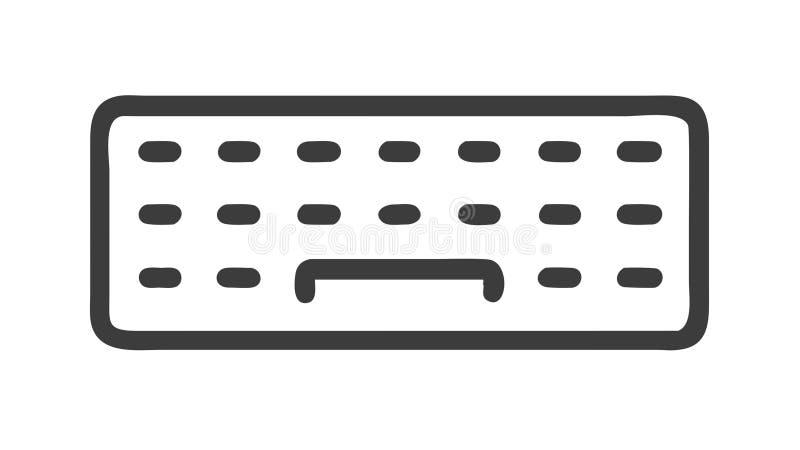 Classic Computer Keyboard Outline Input Device Technology Graphic , Vector Design Generative AI ...