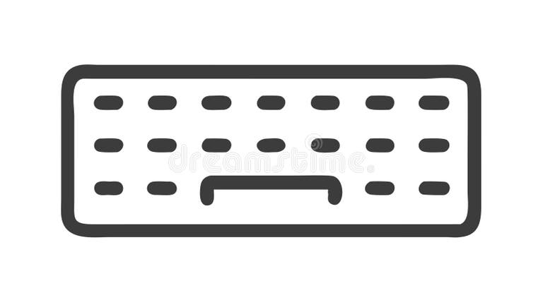 Classic Computer Keyboard Outline Input Device Technology Graphic ...