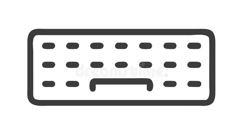 Classic Computer Keyboard Outline Input Device Technology Graphic ...