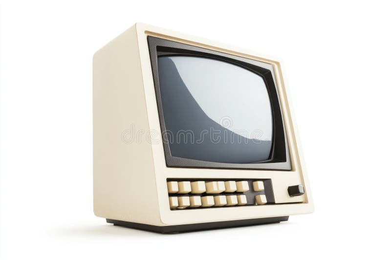A Classic Computer Setup from the Past Featuring an Old Computer with a ...