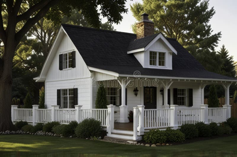 Classic Cottage Style House Generative Ai Stock Illustration ...