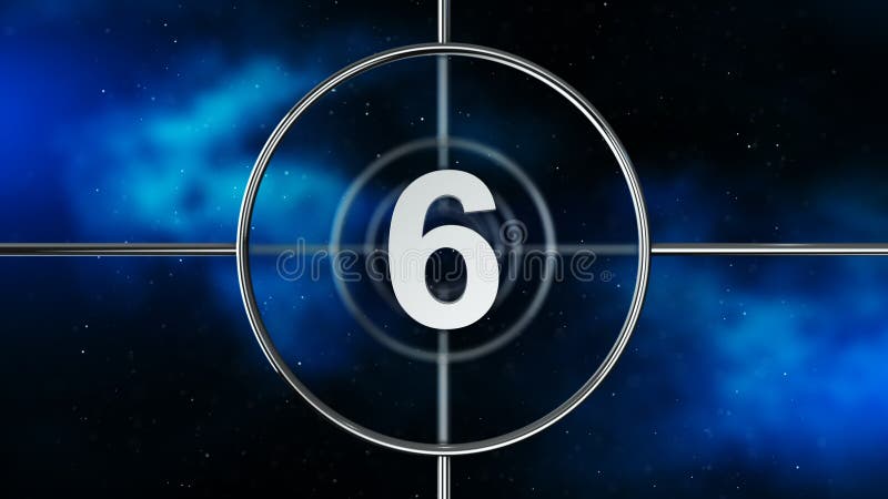 A Classic Countdown Frame at the Number Six Stock Illustration ...
