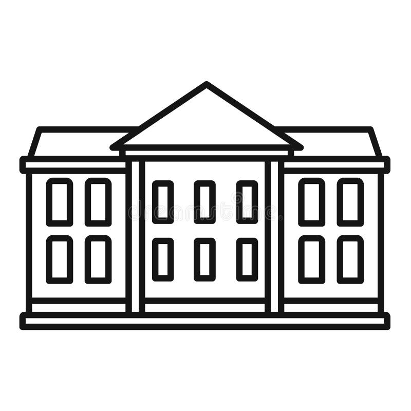 Classic Courthouse Icon, Outline Style Stock Vector - Illustration of ...