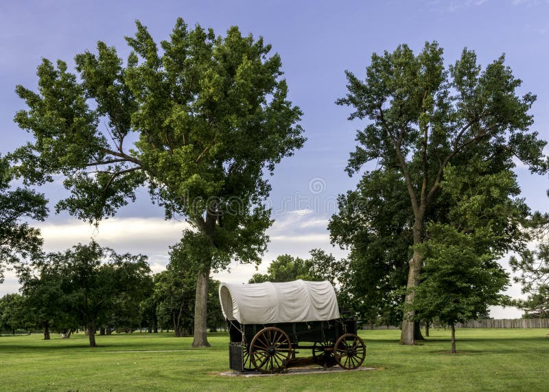 Western Covered Chuckwagon for Cooking Food on the Trail Stock Photo ...