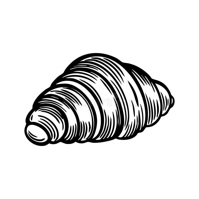 Classic Croissant Line Drawing Vector Illustration Stock Vector ...
