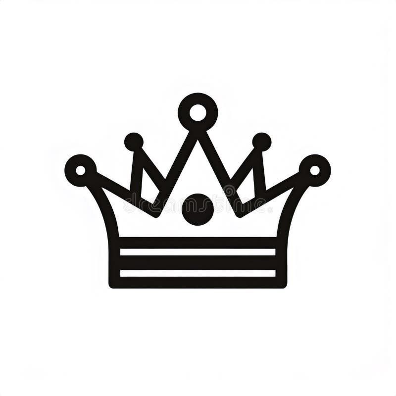 Classic Crown Icon with Points on a White Background Stock Illustration ...