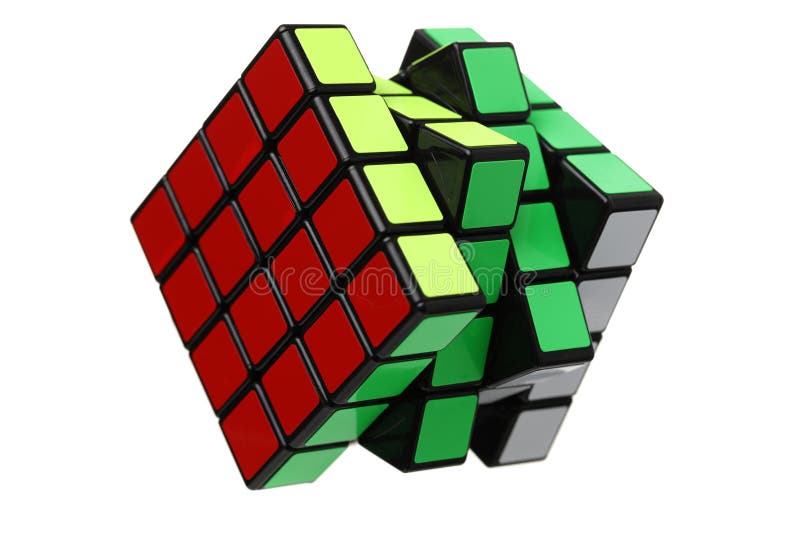 Classic Cube on White Background Editorial Photography - Image of blue ...