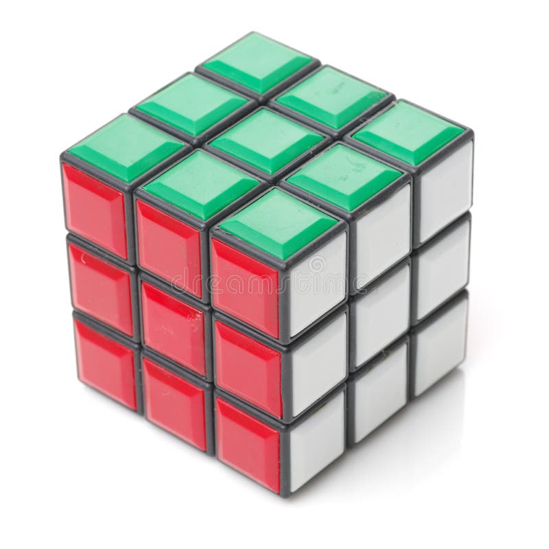 Classic Cube on White Background Editorial Photography - Image of ...
