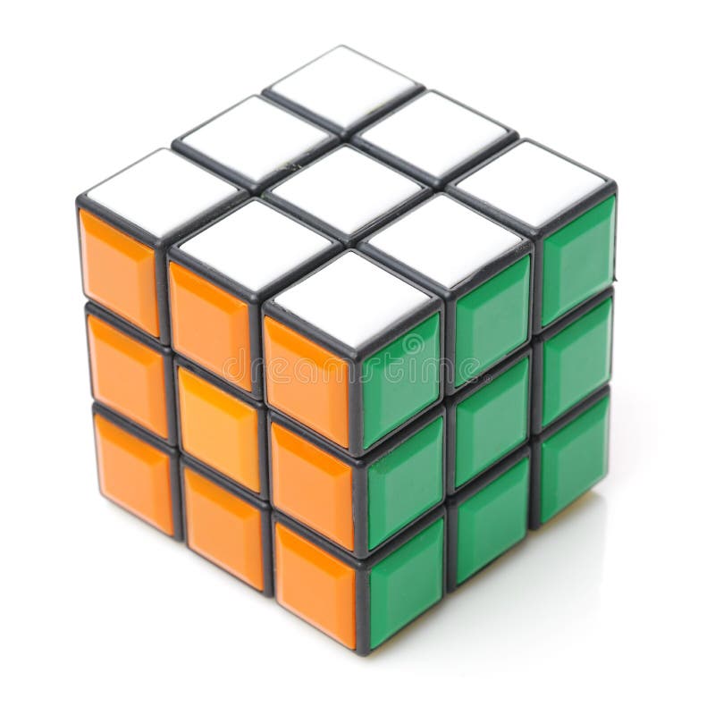 Classic Cube on White Background Editorial Photo - Image of ...