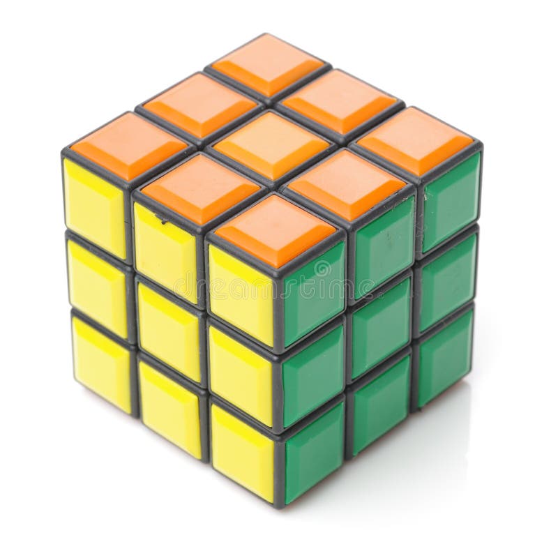 Classic Cube on White Background Editorial Photography - Image of ...