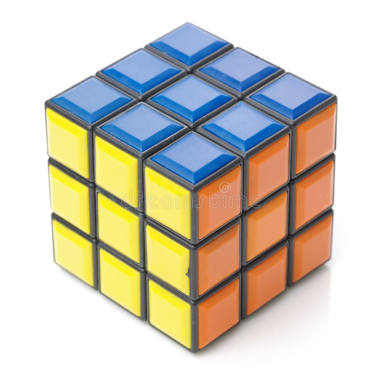 Classic Cube on White Background Editorial Image - Image of solving ...