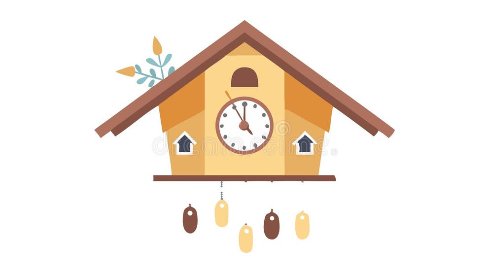 Classic Cuckoo Clock Icon Vector for Time and Home Decor, Vector Design ...