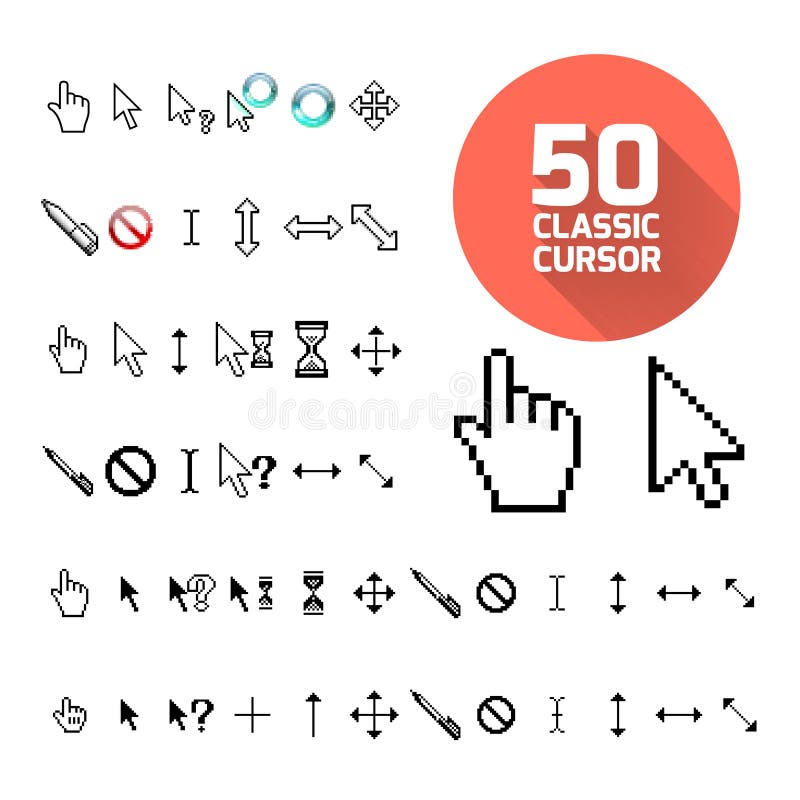 Classic Cursor Pack. Vector Illustration Stock Vector - Illustration of ...