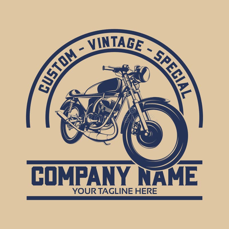 Classic Custom Motorcycle Logo Design Illustration Stock Vector ...