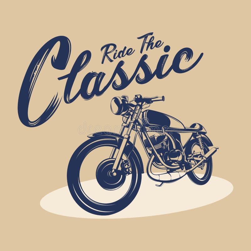 Classic Custom Motorcycle Logo Design Illustration Stock Vector ...