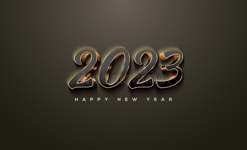 Classic 3d Number 2023 in Black and Wrapped in Luxury Gold Stock ...