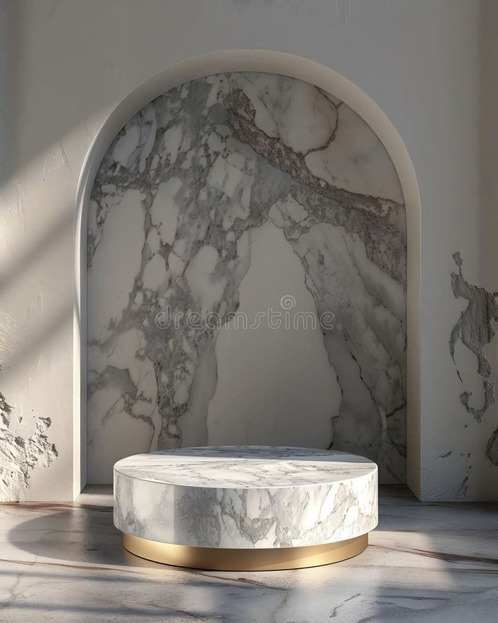 Classic 3D Podium Marble Texture. Generative AI Illustration. Stock ...