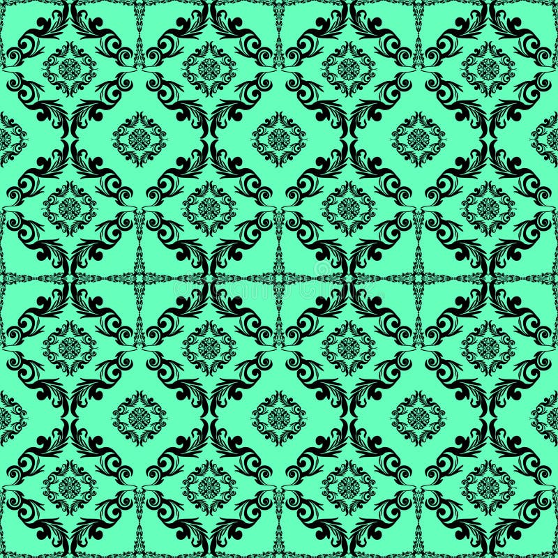 Classic Damask Seamless Pattern - Vector Illustration for Elegant ...