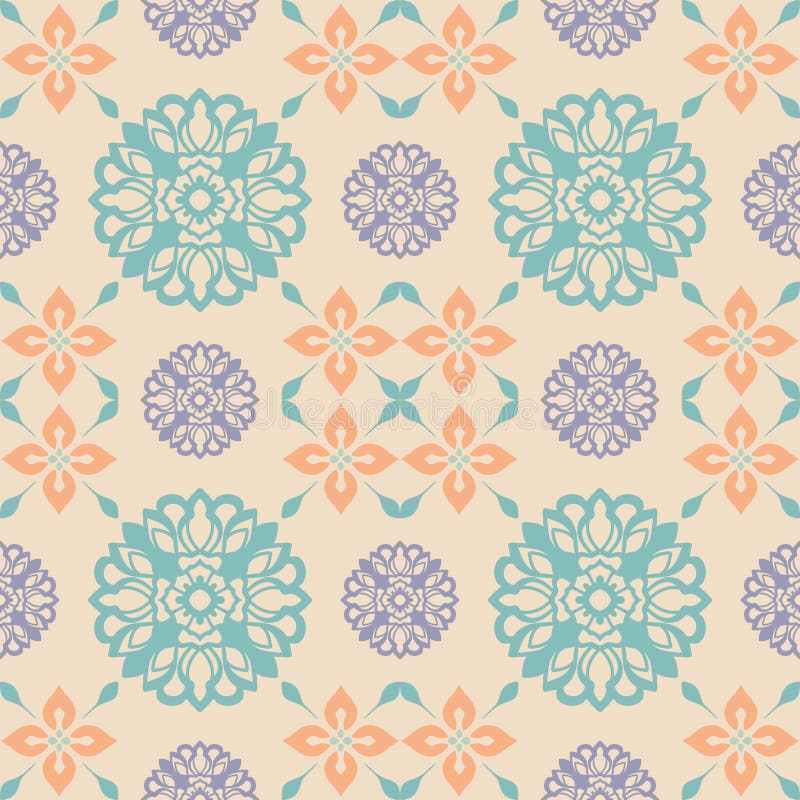 Classic Damask Seamless Pattern - Vector Illustration for Elegant ...