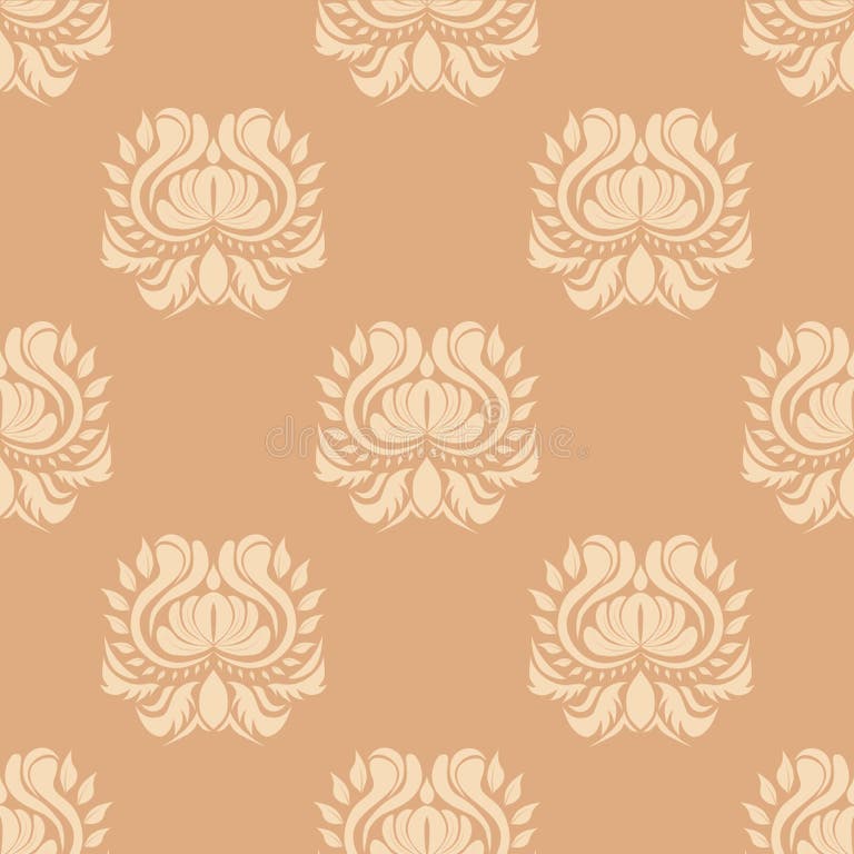Classic Damask Seamless Pattern - Vector Illustration for Elegant ...