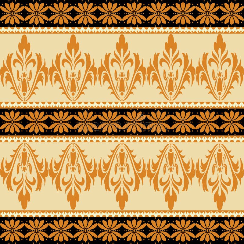 Classic Damask Seamless Pattern - Vector Illustration for Elegant ...
