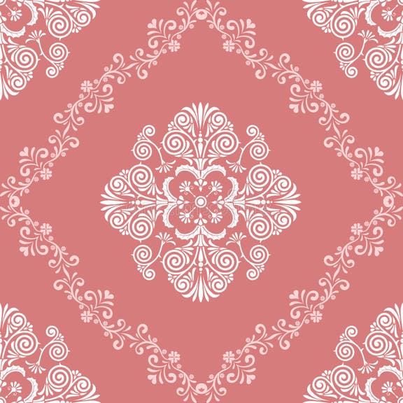 Classic Damask Seamless Pattern Vector Illustration for Elegant Textile ...