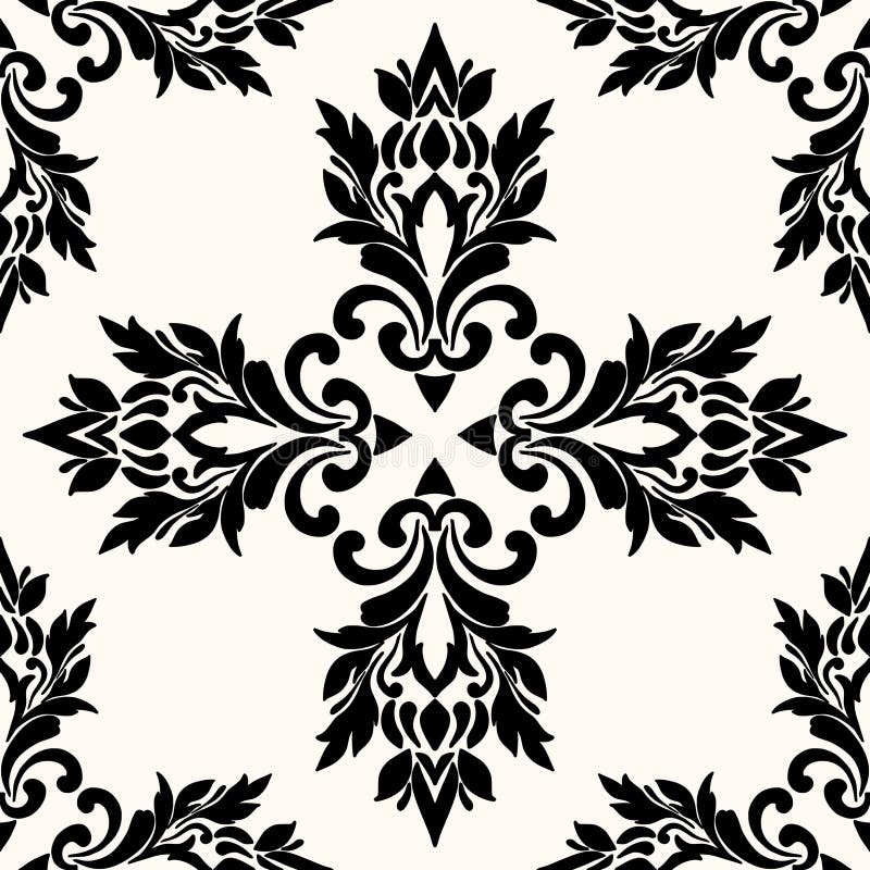 Classic Damask Seamless Pattern, Vector Illustration for Elegant ...