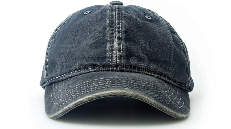 A Classic, Dark Blue Baseball Cap with a Slightly Distressed Look ...