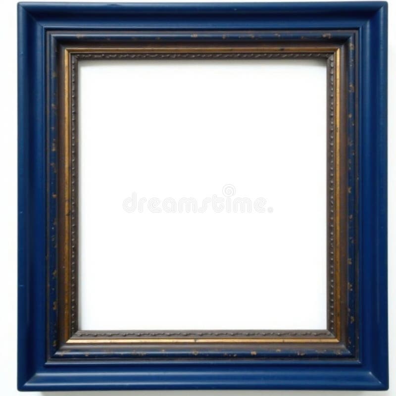 Classic Dark Blue Rectangular Frame, Blank, Isolated on White , Dark ...