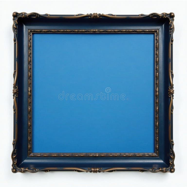 Classic Dark Blue Rectangular Frame, Blank, Isolated on White ...