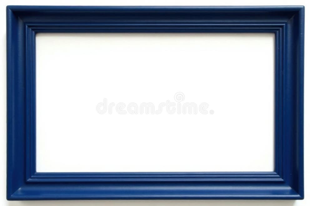 Classic Dark Blue Rectangular Frame, Isolated on White , Art ...