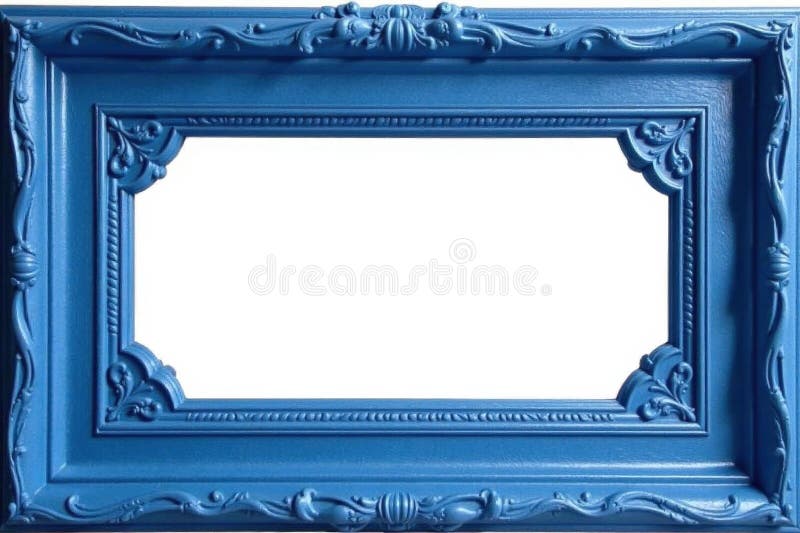 Classic Dark Blue Rectangular Frame, Isolated on White , Modern, Matte ...