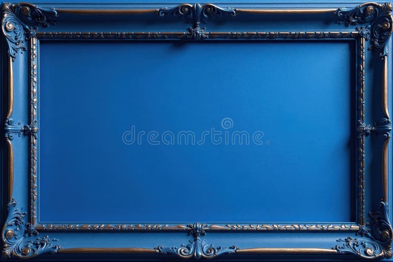 Classic Dark Blue Rectangular Frame, Isolated on White , Picture Frame ...