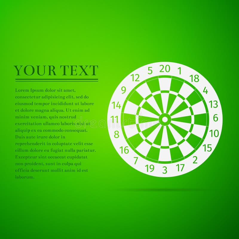 Classic Darts Board with Twenty Black and White Sectors Flat Icon on ...