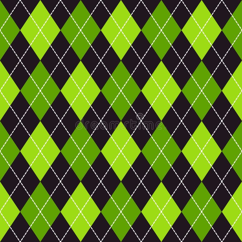 Neon Green Halloween Argyle Checker Vector Pattern Stock Vector ...
