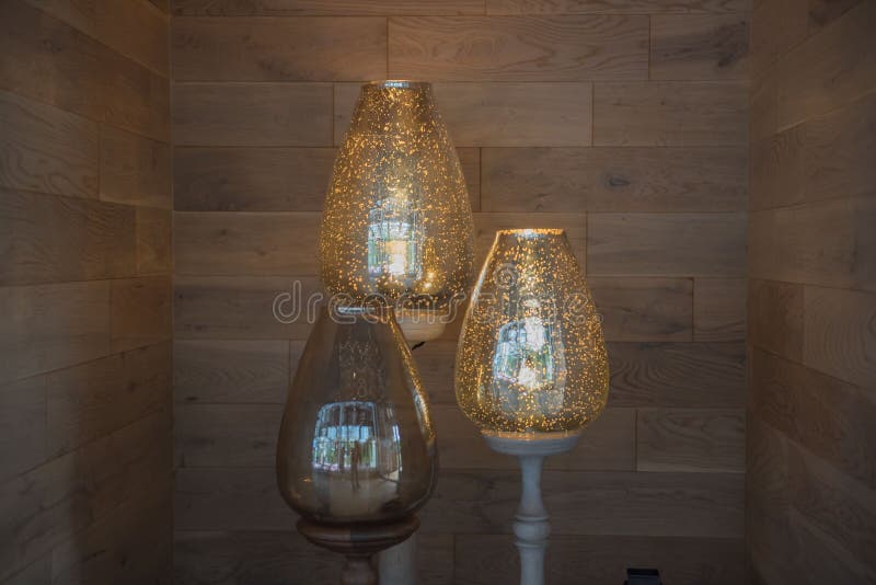 Classic Decorative Floor Lamp , Standing Light Wooden Background Stock ...