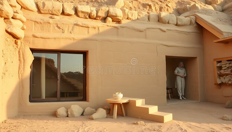 Adobe House Exterior with a Window, Traditional Desert Architecture ...