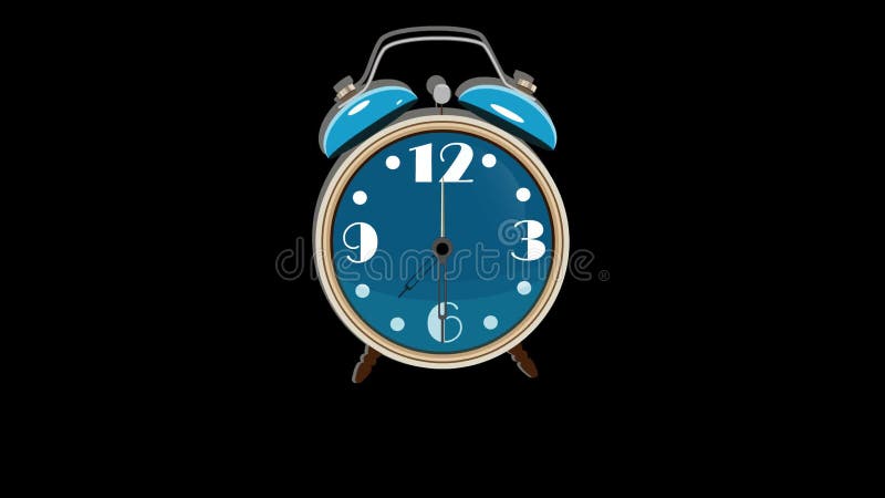 Classic Design Blue Alarm Clock. Clock Animation Stock Video - Video of ...