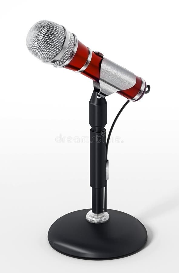 Classic Design Cable Microphone with Table Stand. 3D Illustration Stock ...