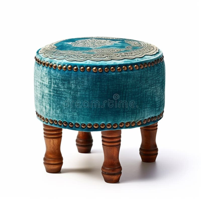 Ottoman or Low Stool for Legs, Realistic Mockup Vector Illustration ...