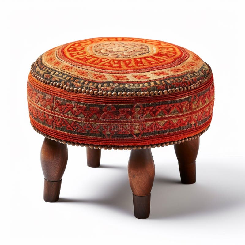 Ottoman or Low Stool for Legs, Realistic Mockup Vector Illustration ...