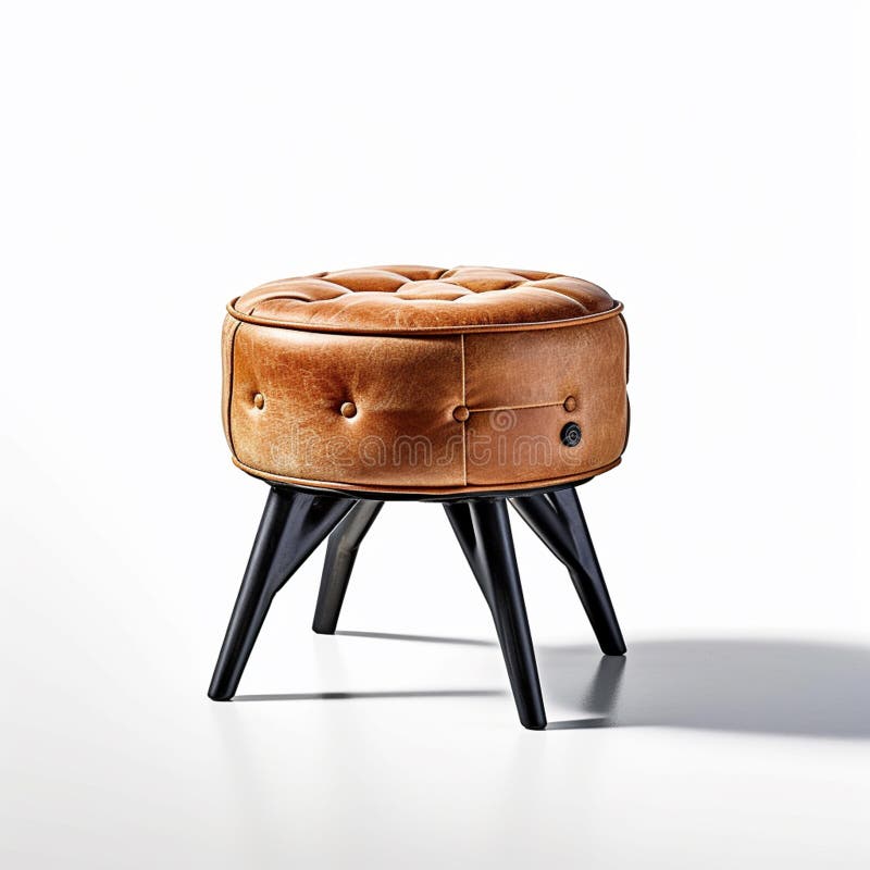Classic Design Ottoman Stool Isolated on White Background. Stock ...