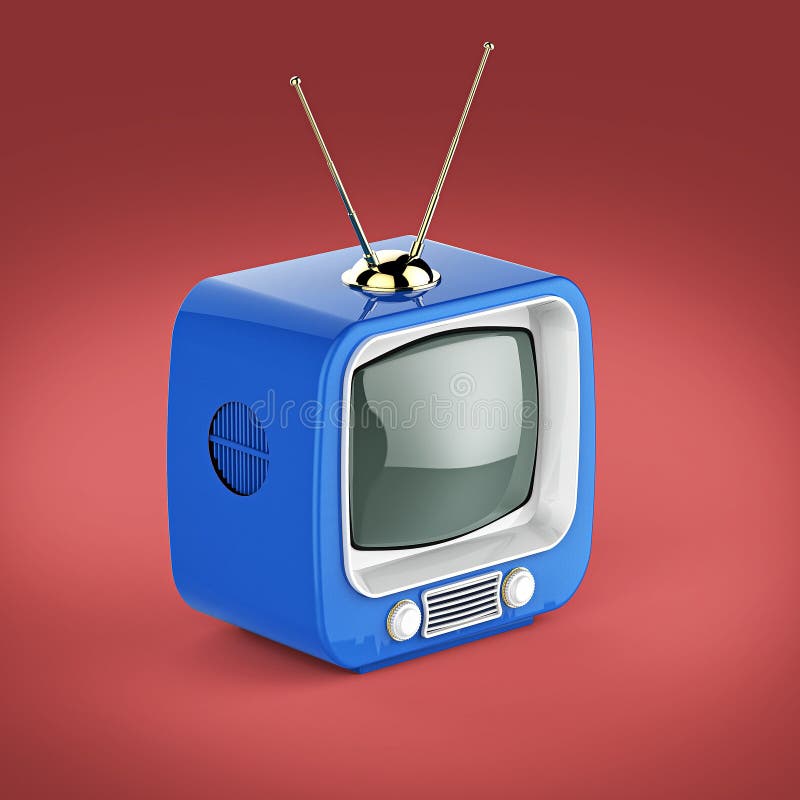 Classic Design Retro TV with Bright Color Plastic Shell and Blank ...